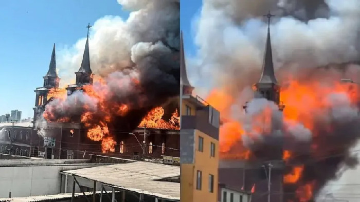 Incendio devasta iglesia histórica y convento franciscano en Chile ...